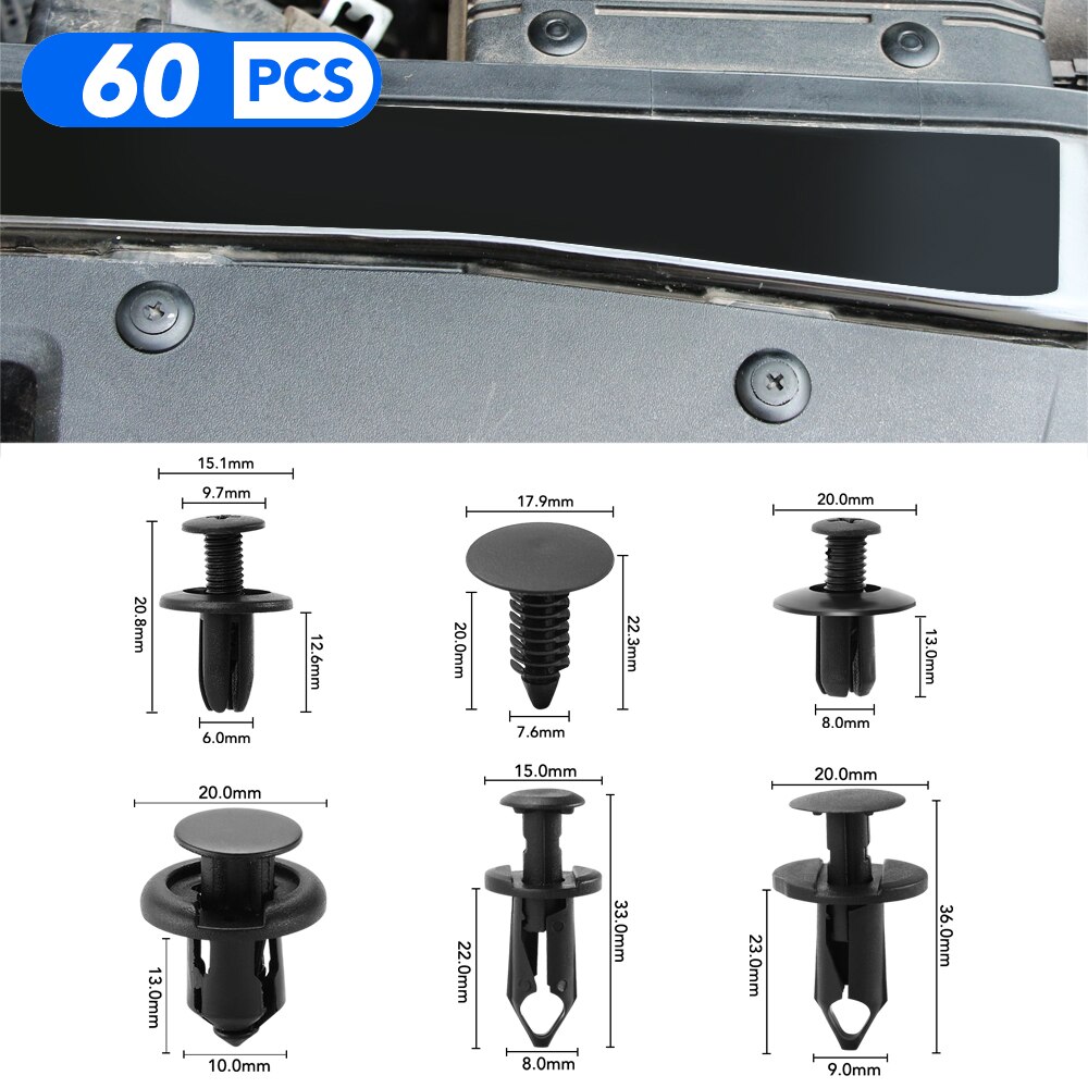60pcs Mixed Auto Fastener Clip Car Body Retainer P... – Vicedeal