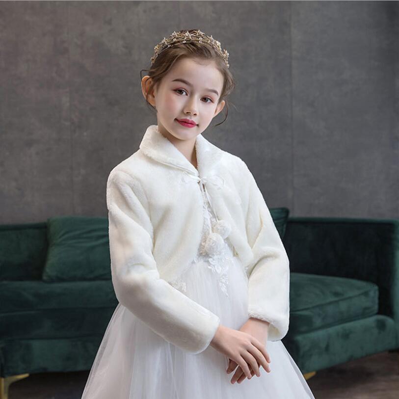 Kid Winter Coats For Girls Faux Fur Cape Wedding W... – Vicedeal