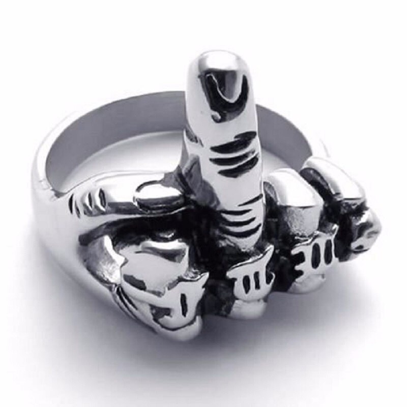 Cool Unique Jewelry Men's Biker Middle Finger ... – Grandado