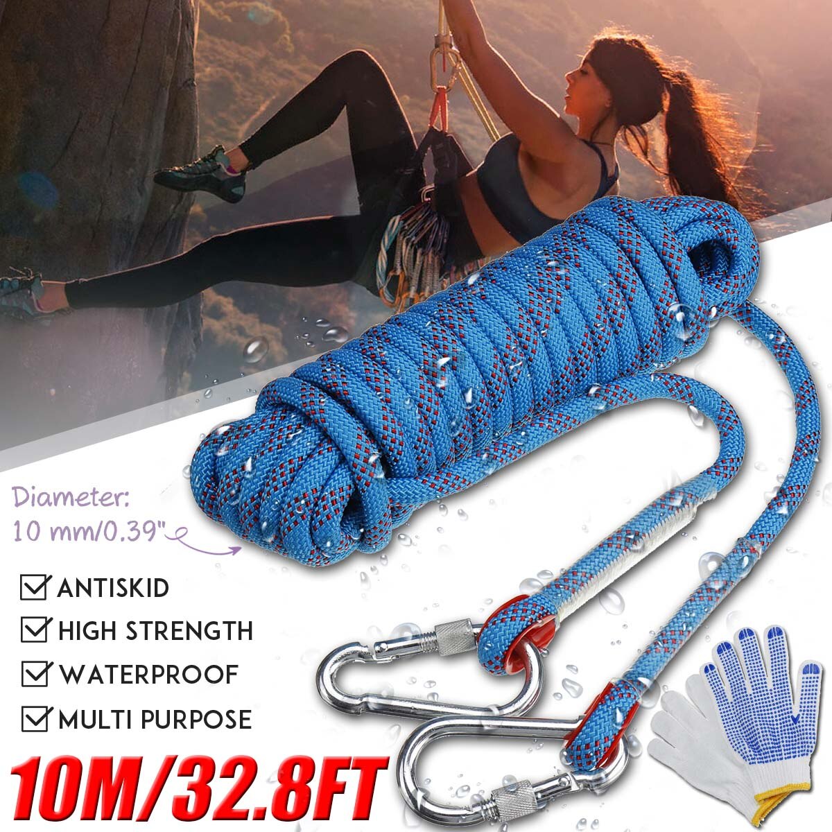 10mm 10M Waterproof Antiskid Tree Rock Climbing Sa... – Grandado