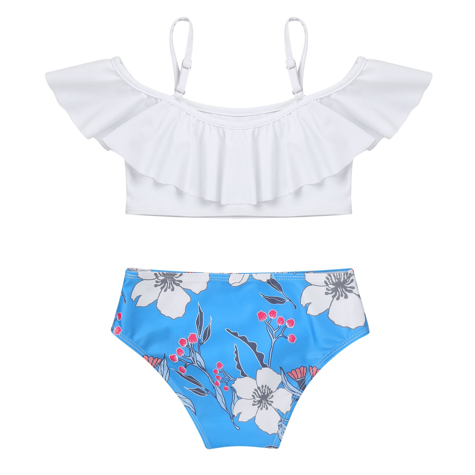 Kids Girls Swimming Suit Adjustable Ruffle Hem Ado... – Vicedeal