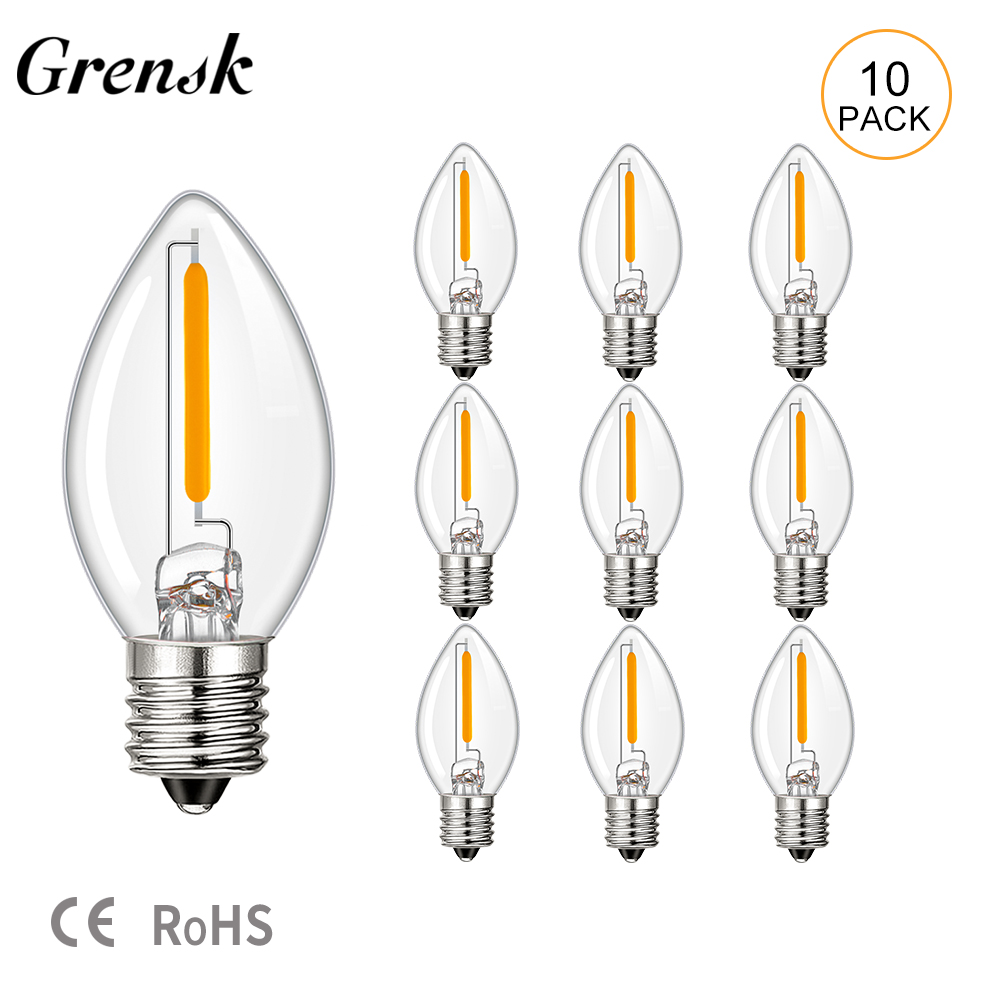 C7 Led Night Bulb 0.5W Candle Light Lamp Clear Gla... – Grandado