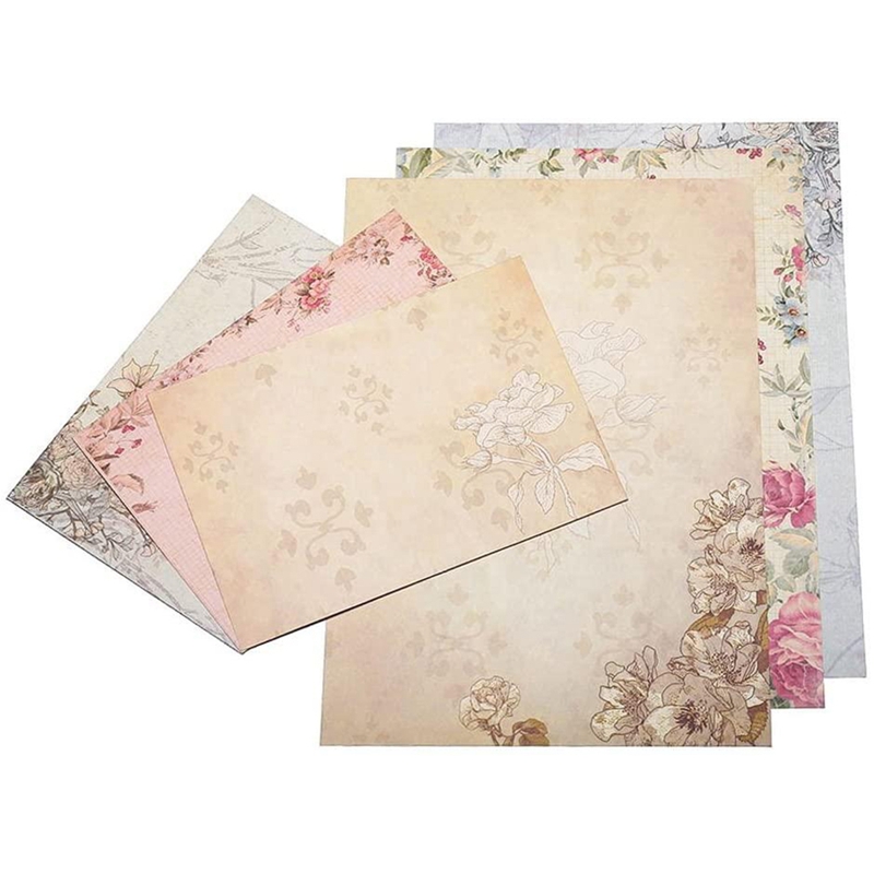 30Pcs Vintage Stationery Floral Writting Paper Mat... – Grandado
