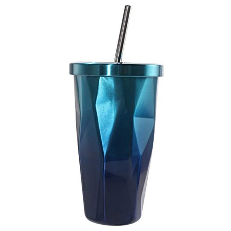 Teenra Rvs Tumbler Cup Met Stro Koffie Cup Diamant... – Vicedeal