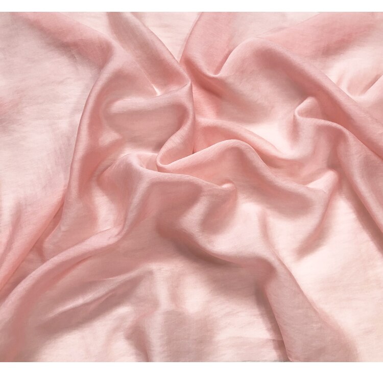 Fashionable light pink silk flax thin translucent ... – Grandado