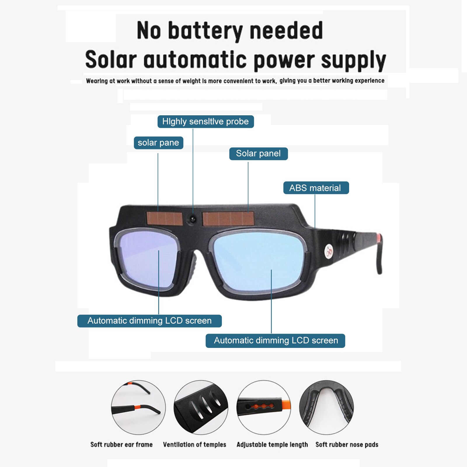 Lunettes de soudage électriques, verres assombriss... – Grandado