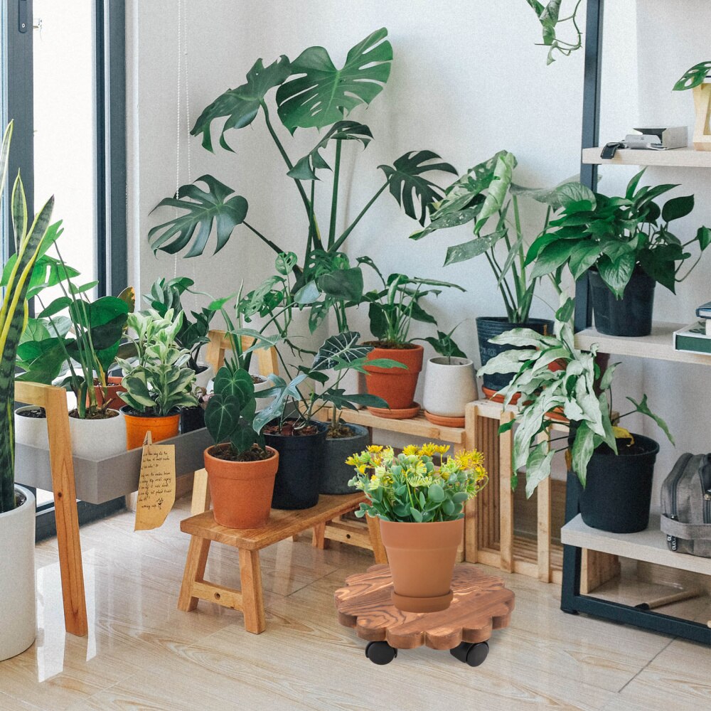 1pc Movable Flower Pot Stand Rolling Planter Palle... – Grandado