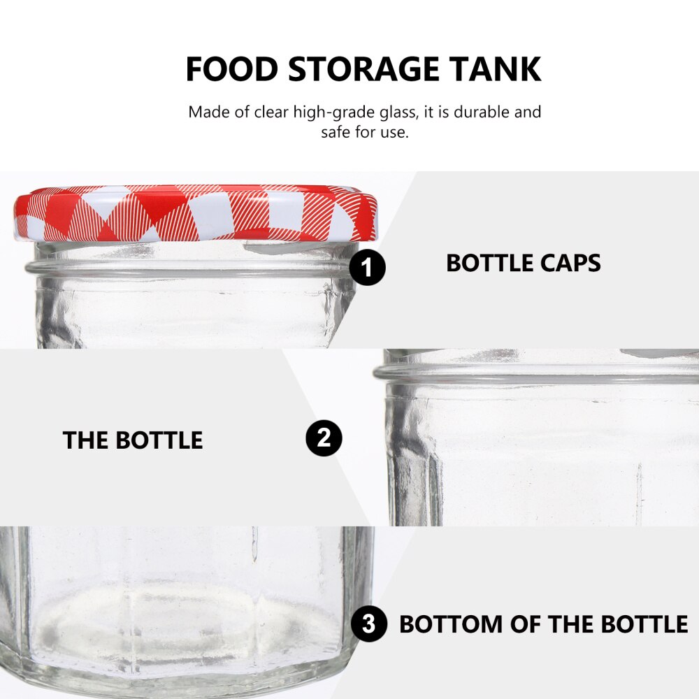 12pcs Glass Jam Storage Bottles Honey Sealed Jars ... – Grandado