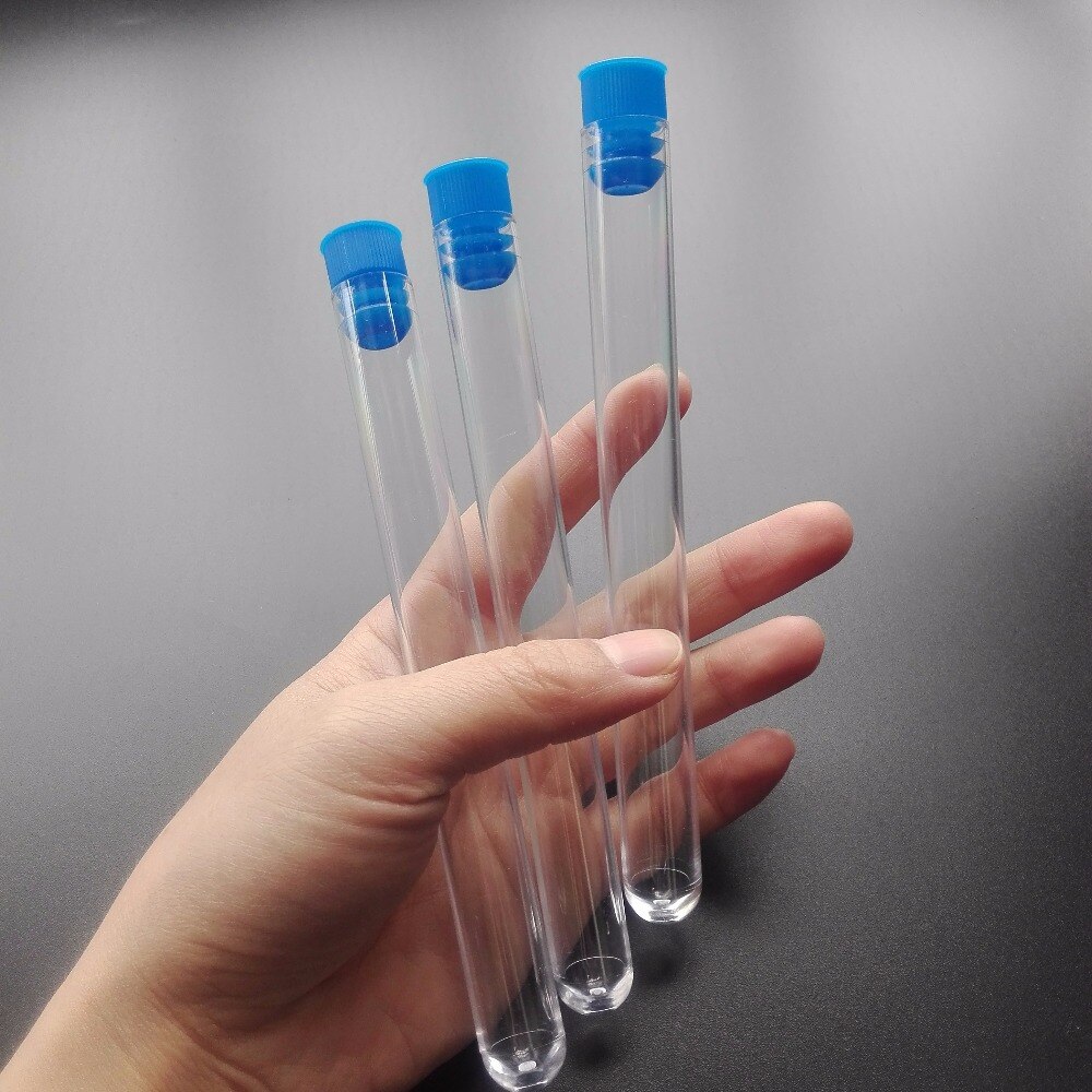 30 Pcs Clear Plastic Test Tube With blue Cap 16x15... – Grandado