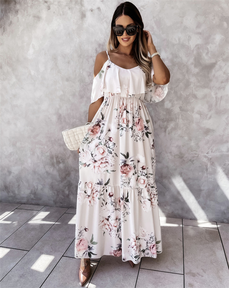 Sommer kvinners blomster sexy kjole med skulderstr... – Vicedeal