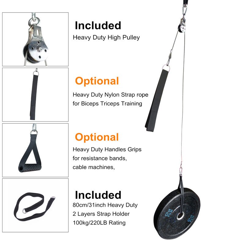 Fitness Tricep Rope Push Pull Down Cord Elastic Re... – Grandado