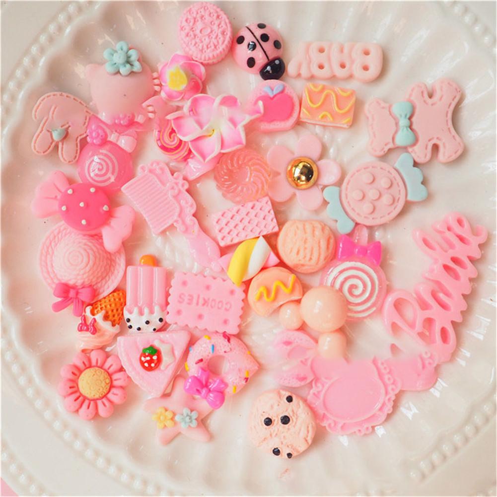 30 Pieces Resin Slime Charms Pink Plasticine Beads... – Grandado