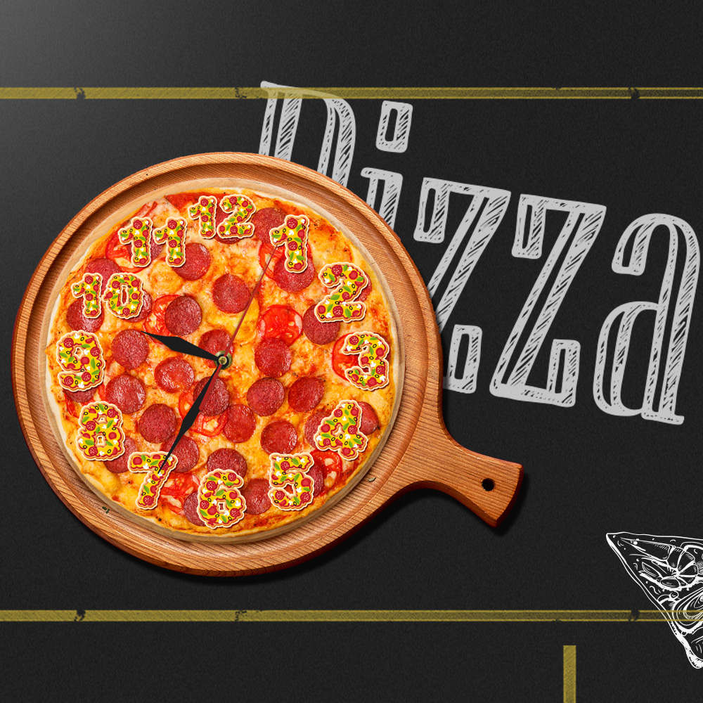 Italian Pepperoni Pizza Food Acrylic Wall Clock It... – Grandado