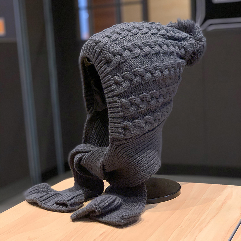 Winter Female Hats With Scarf Knitting Thick Warm ... – Grandado