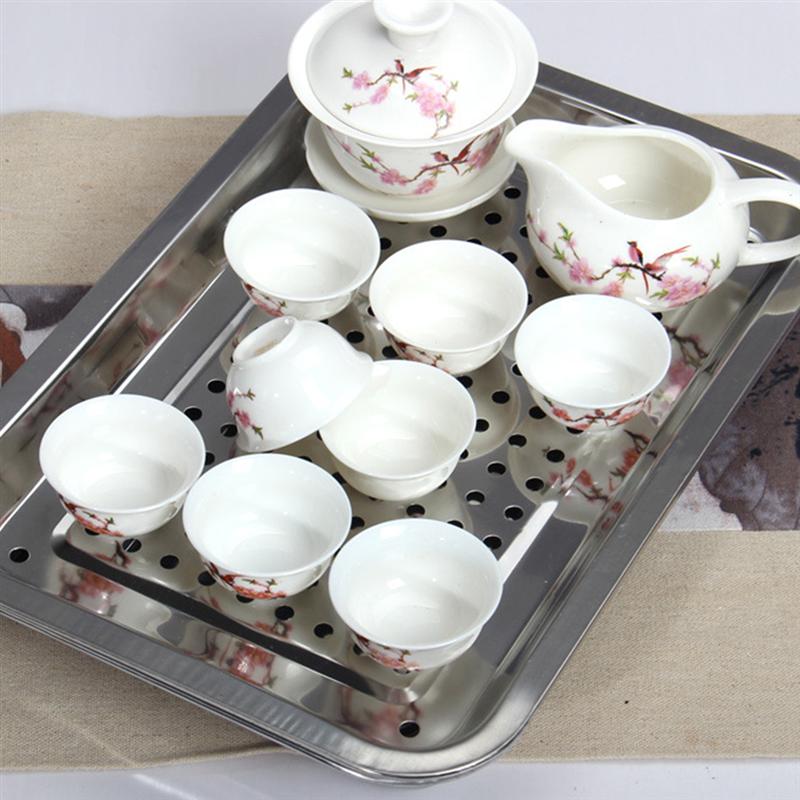 1Pc Stainless Steel Tea Cup Tray Household Tea Pla... – Grandado