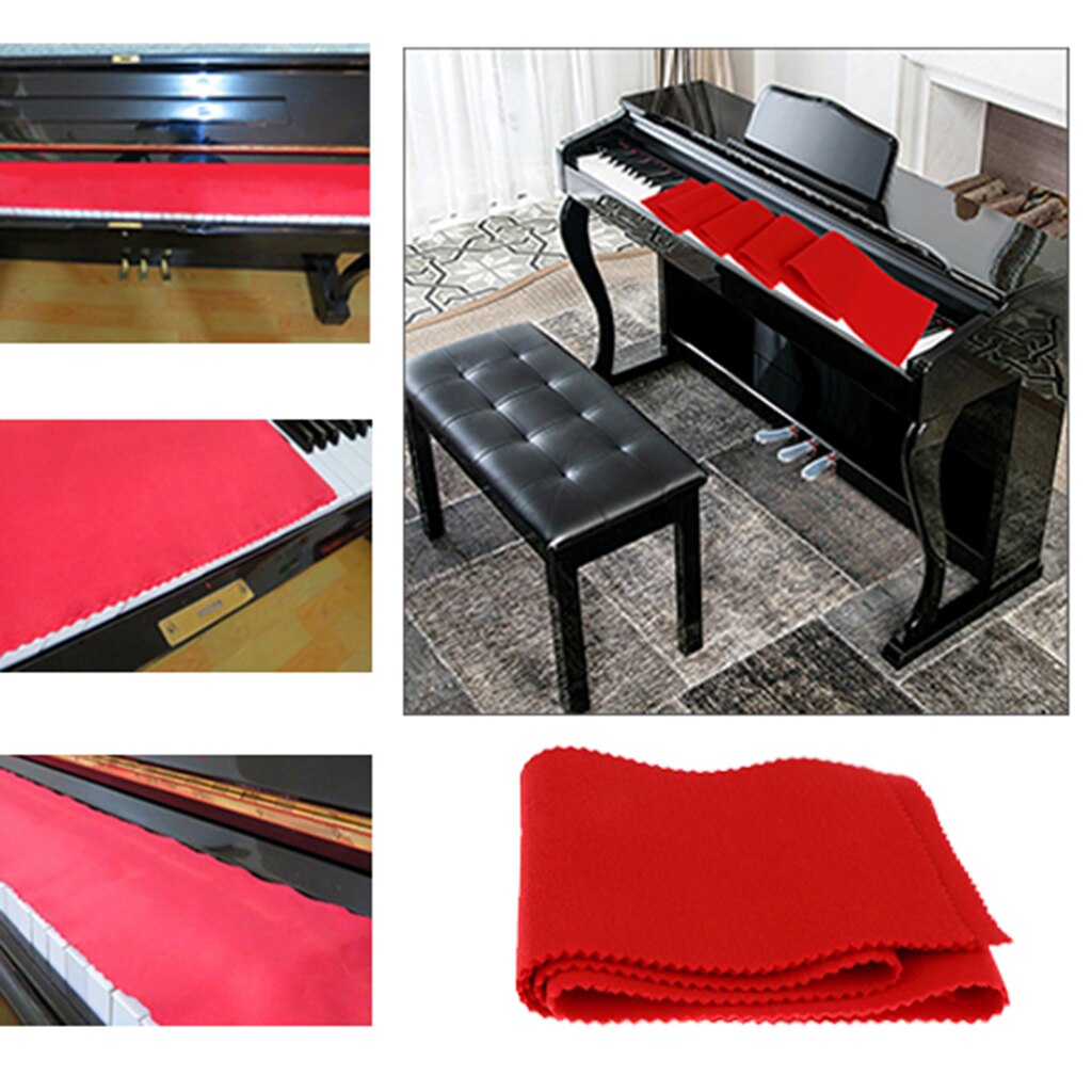 Red Felt Piano Key Cover Keyboard Dust Cover Music... – Grandado