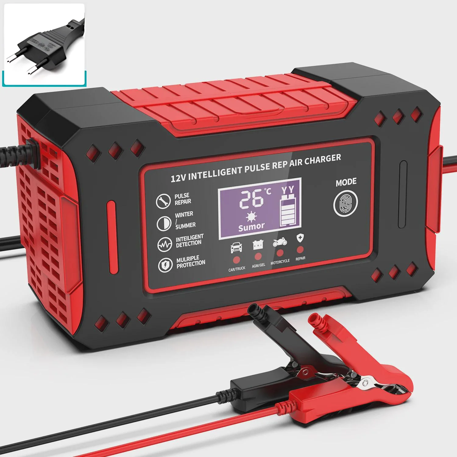 12V6A Auto- und Motorrad-Batterieladegerät, intell... – Grandado