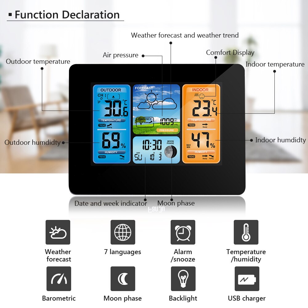 Weather Station Barometer Thermometer Hygrometer W... – Grandado