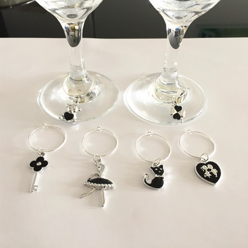 Vin charms 6 stk vinglas charms ringe markør julef... – Grandado