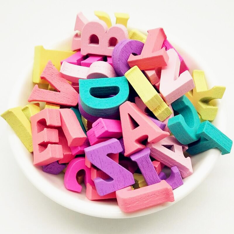 100Pcs Colorful 15mm Wooden Letters Wooden Alphabe... – Vicedeal