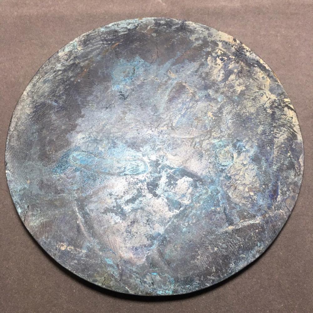 Fine antique bronze mirror with peacock pattern of... – Grandado