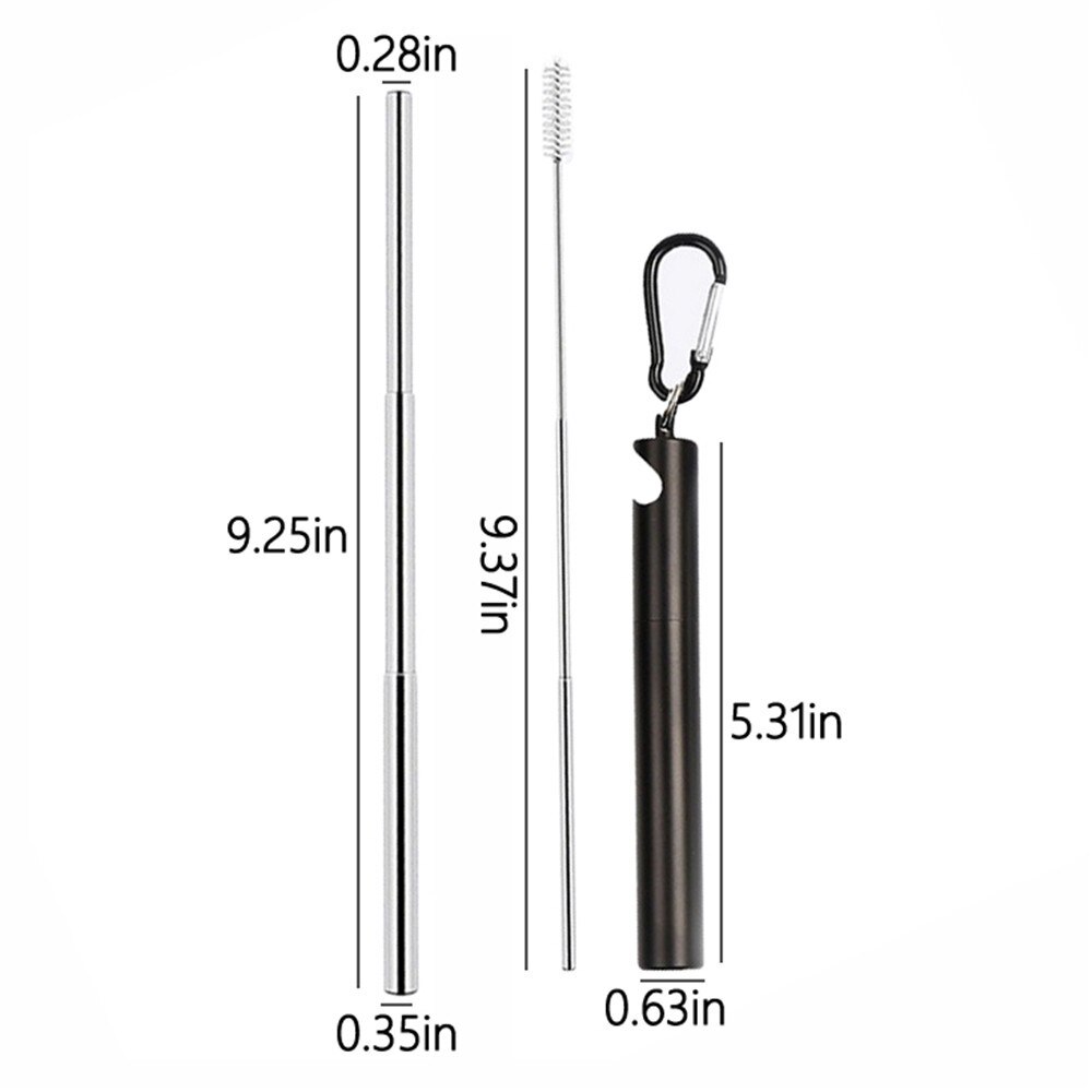 Portable Stainless Steel Telescopic Drinking Straw... – Vicedeal