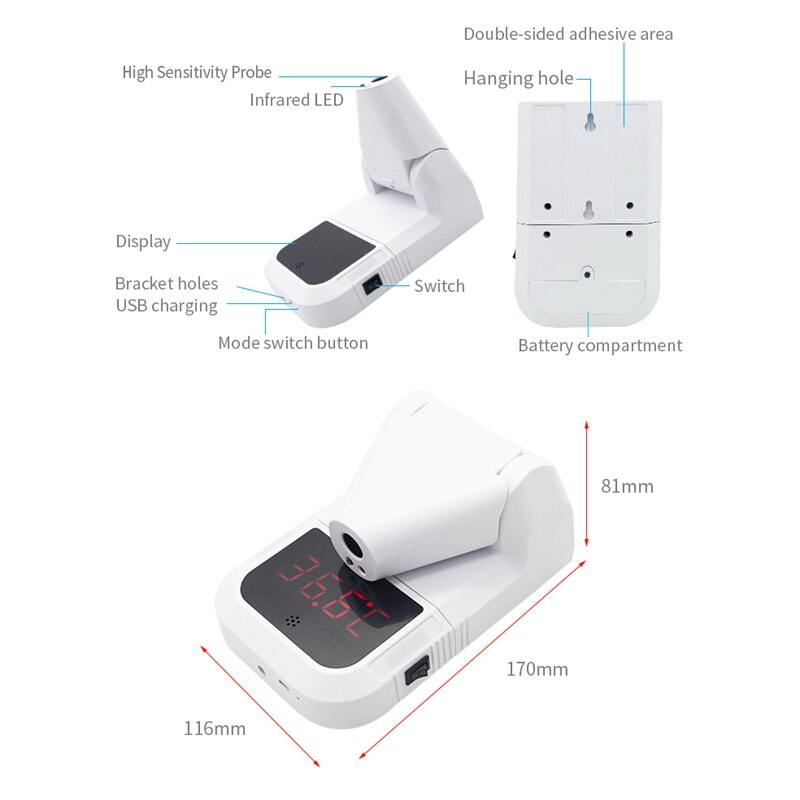 Non-Contact Infrared Temperature Measurement Wall ... – Grandado