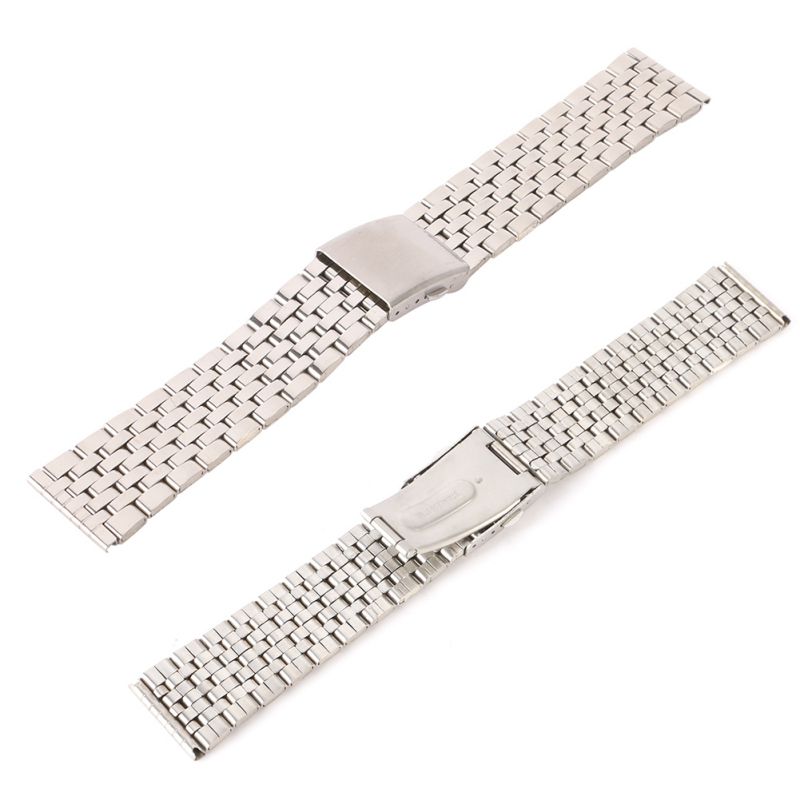 *Metal Strap Silver Watch Band Unisex Bracelet Dou... – Grandado
