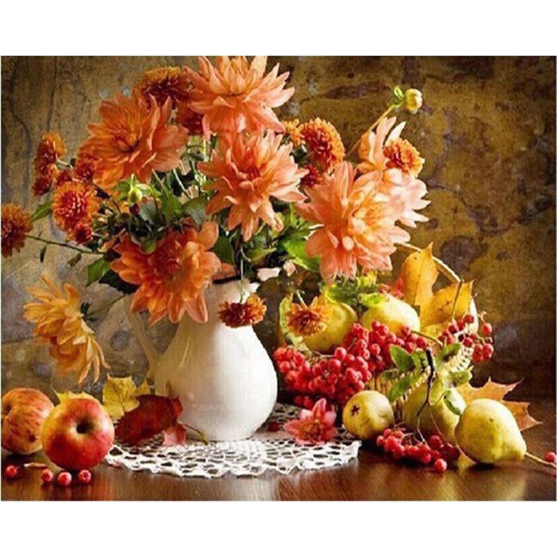 GATYZTORY DIY Malerei Durch Zahlen Handgemalte Blu... – Grandado