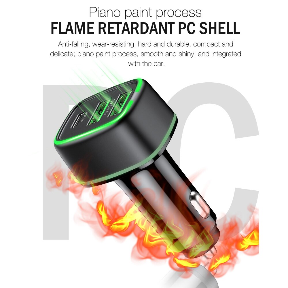 Autolader 18W Usb-poort + 18W Pd Usbc Poort Led Li... – Grandado