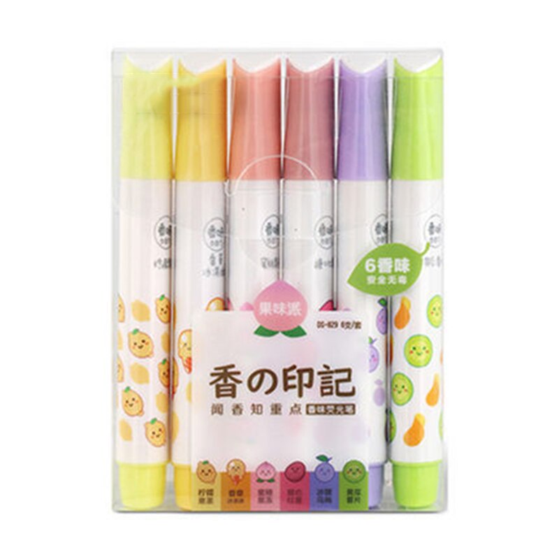 Fragrant 6 Assorted Color Highlighter Pen Set Thic... – Grandado