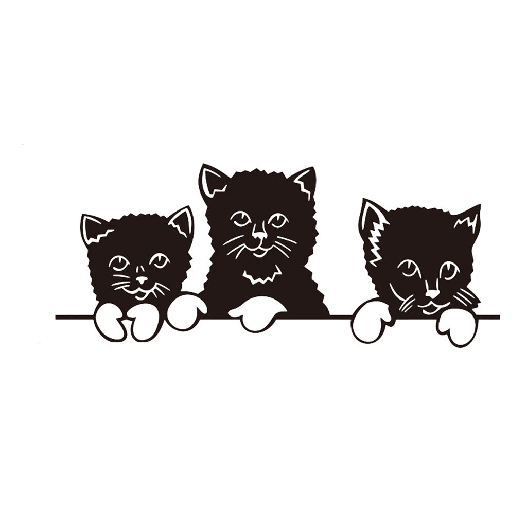 Cute Cat Theme Wall sticker Family Room Window Bed... – Grandado