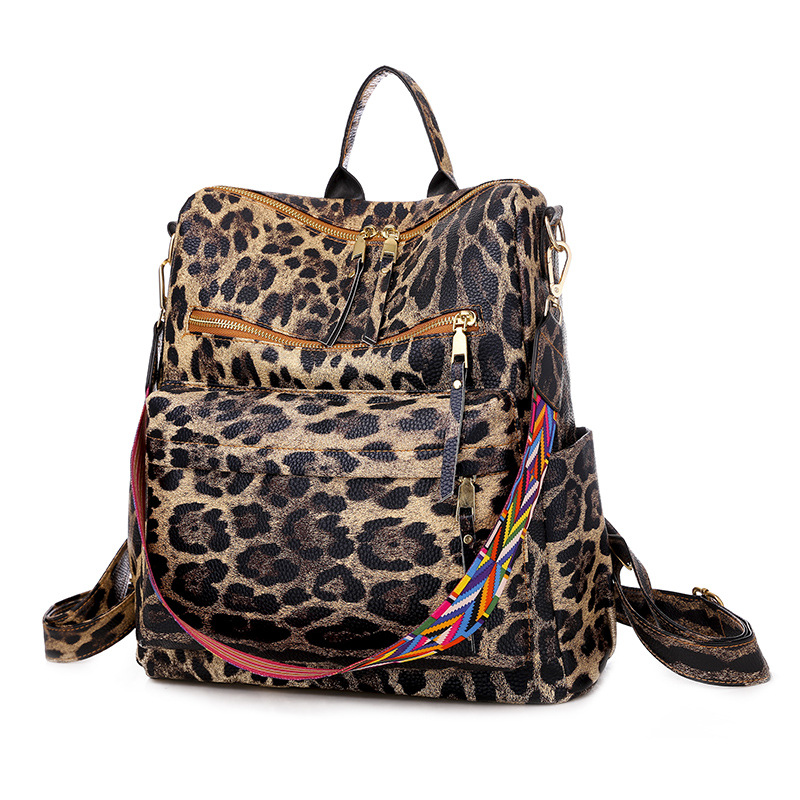 Leopard Backpack For Women PU School Bags For Teen... – Grandado