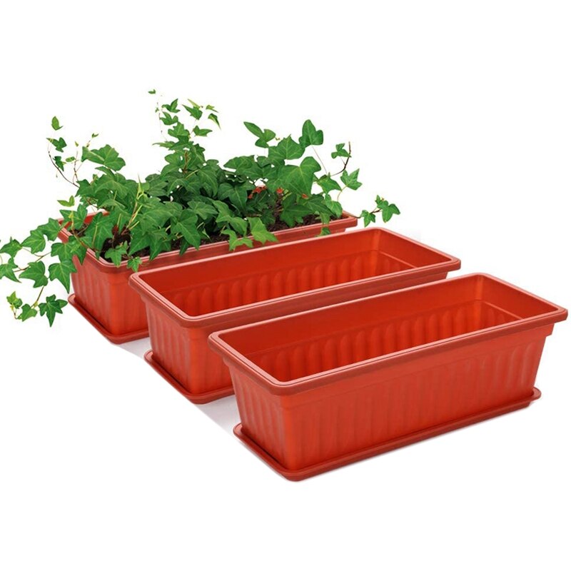 3 pakker 17 tommer terracotta farve blomster vindu... – Vicedeal