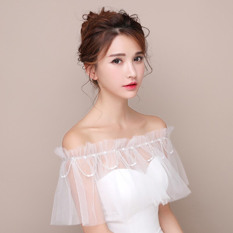 JaneVini Eegant Ivory Short Bridal Wraps Off the S... – Grandado