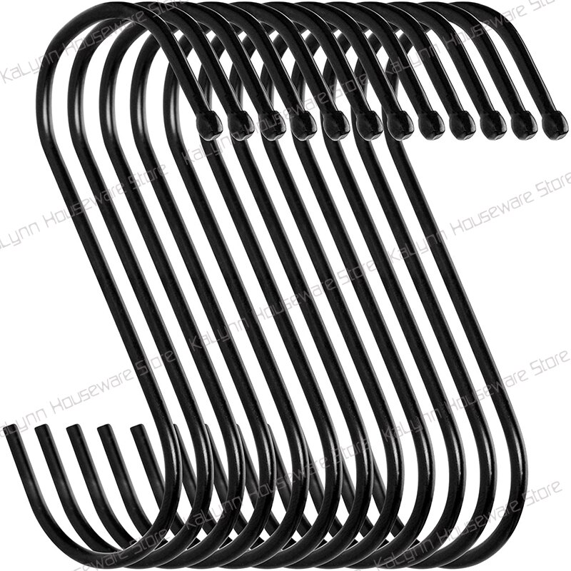 Svarta s krokar 9cm stål s-formade krokar metall s... – Grandado