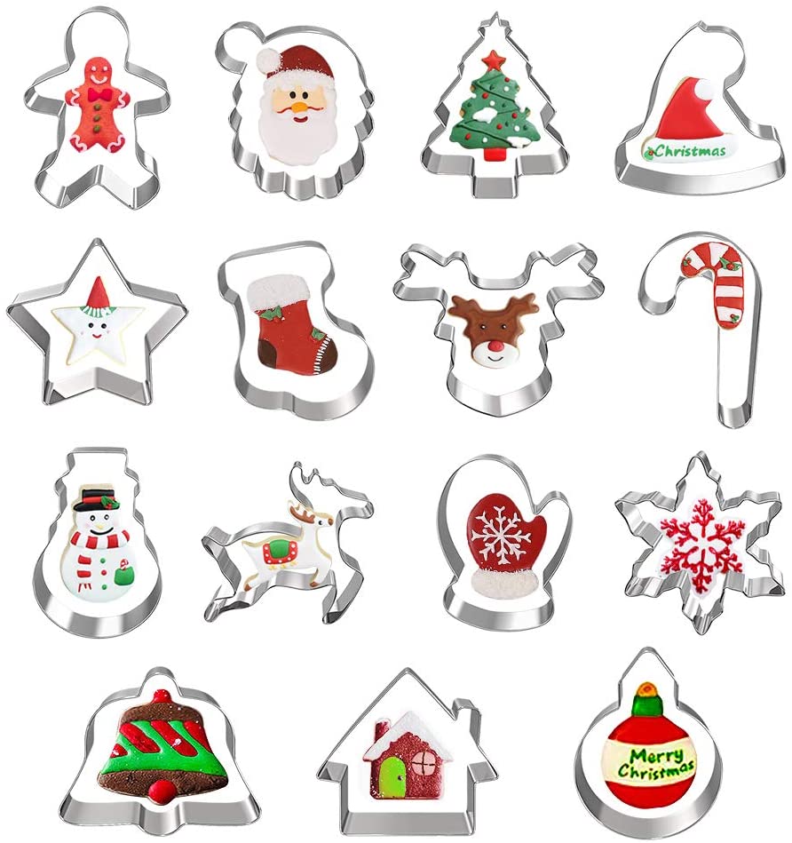 15 Pcs Christmas Cookie Cutters, Cookie Cutters In... – Grandado 15 Pcs Christmas Cookie Cutters, Cookie Cutters In... – Grandado