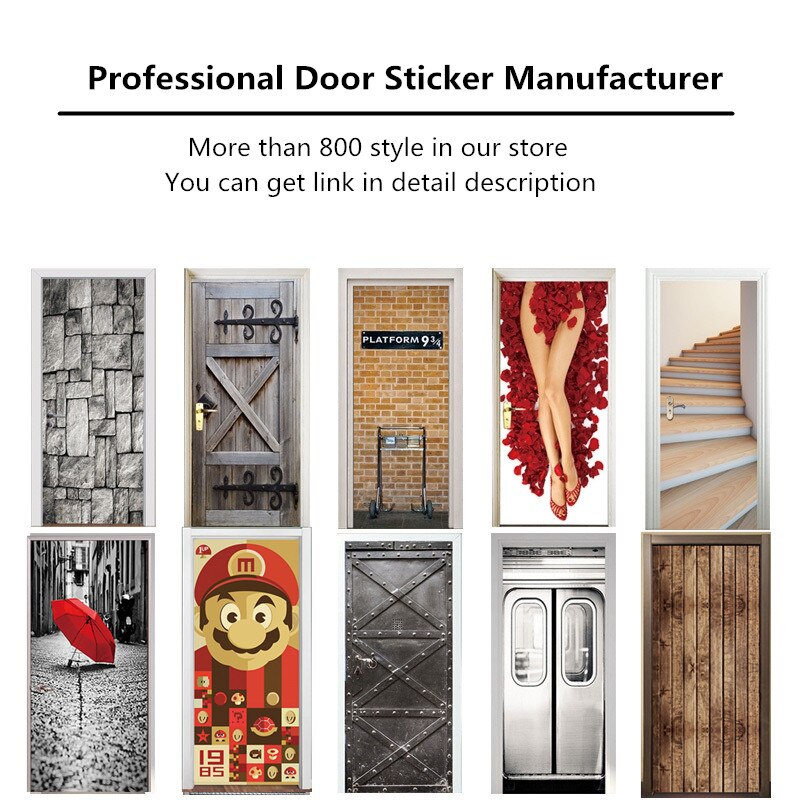 Bookcase 3D View Door Stickers Book Shelf Door Mur... – Grandado