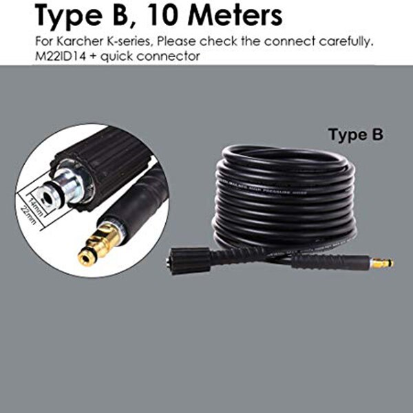 10m højtryksrenser rengøringsslange til karcher k... – Grandado