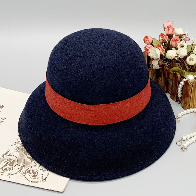 Sombrero de lana de para mujer, sombrero de cubo c... – Grandado