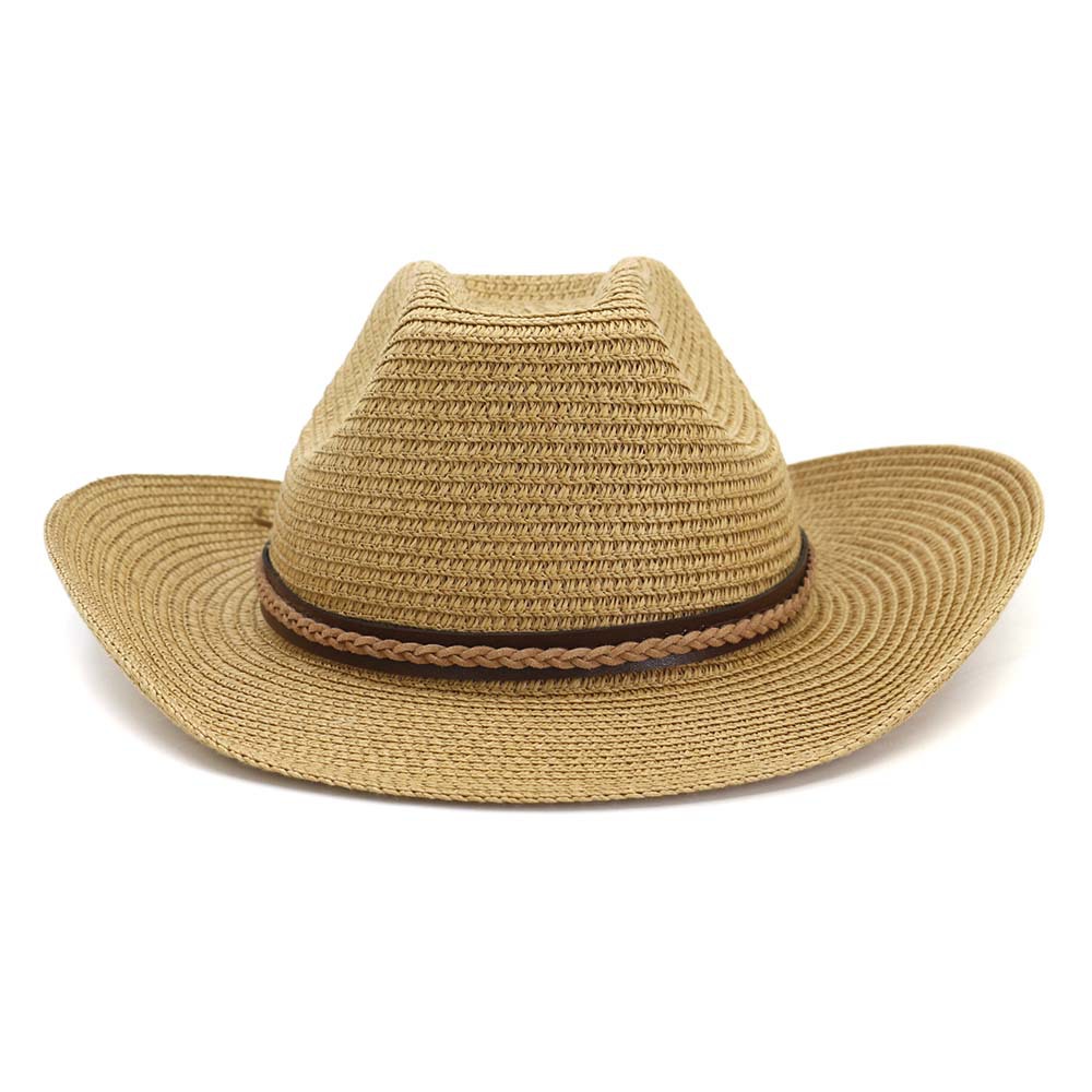 HOAREE Beige Cowboy Hat Women Men Summer Straw Sun... – Vicedeal