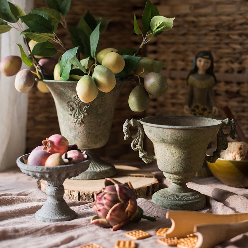 Retro Metal Flower Pots Planters Vintage Metal Vas... – Grandado