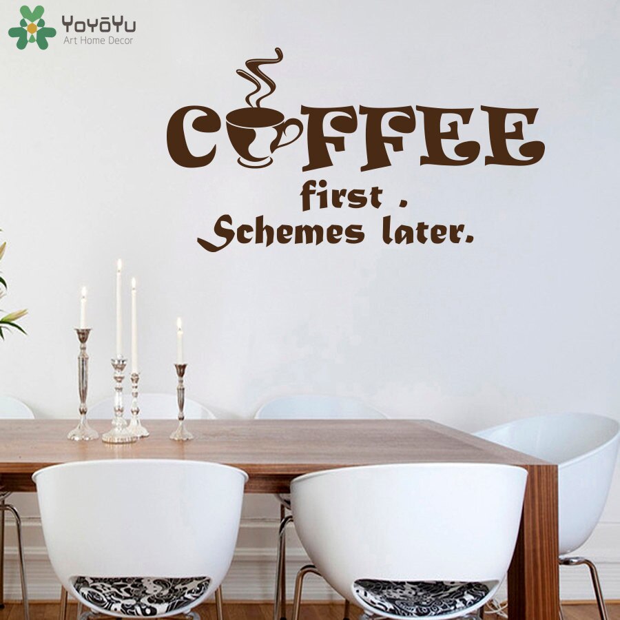 Coffee Shop Wall Decal Quotes Coffee First Schemes... – Vicedeal