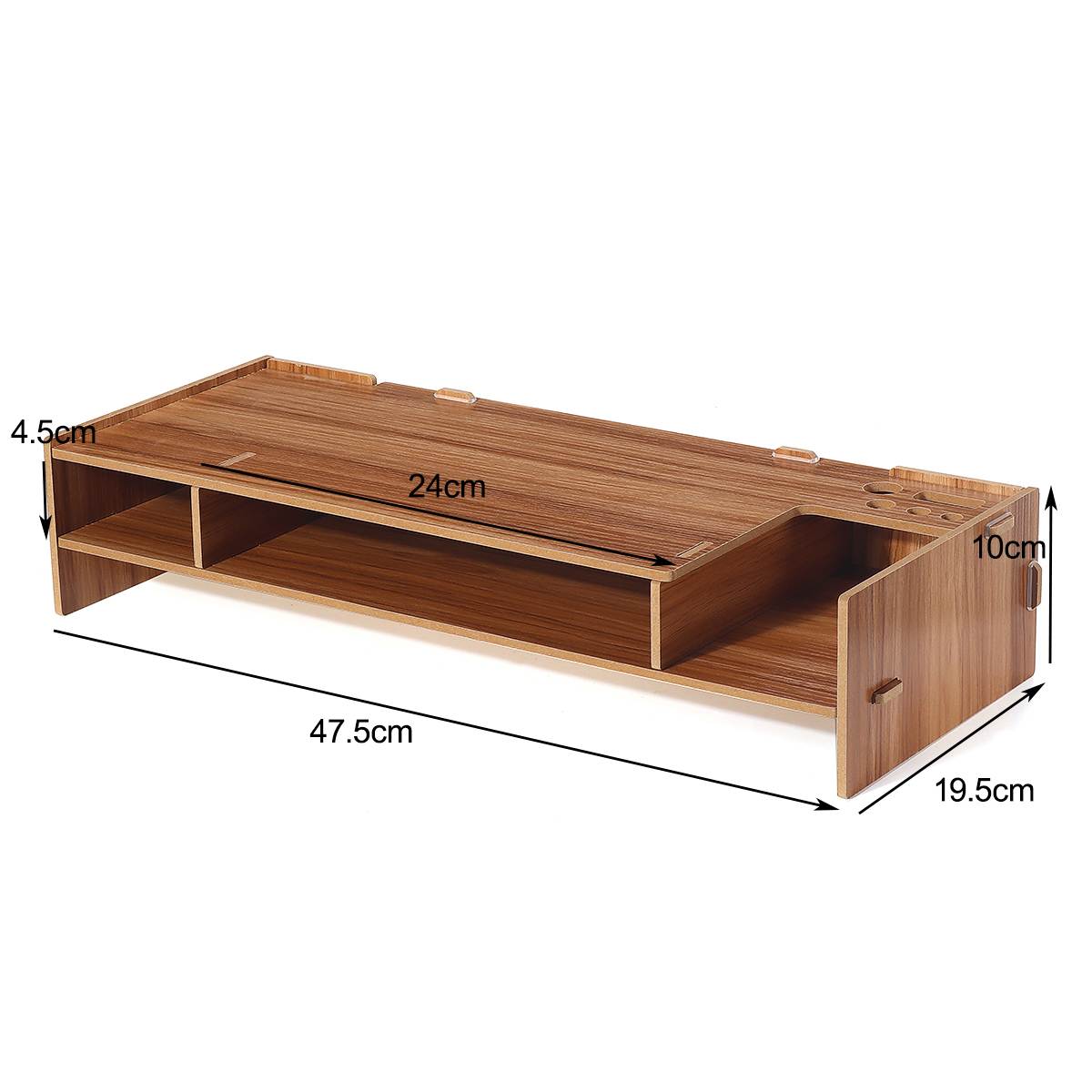 2-Tier Plank Laptop-Stand-Houder Hout Desktop Moni... – Grandado
