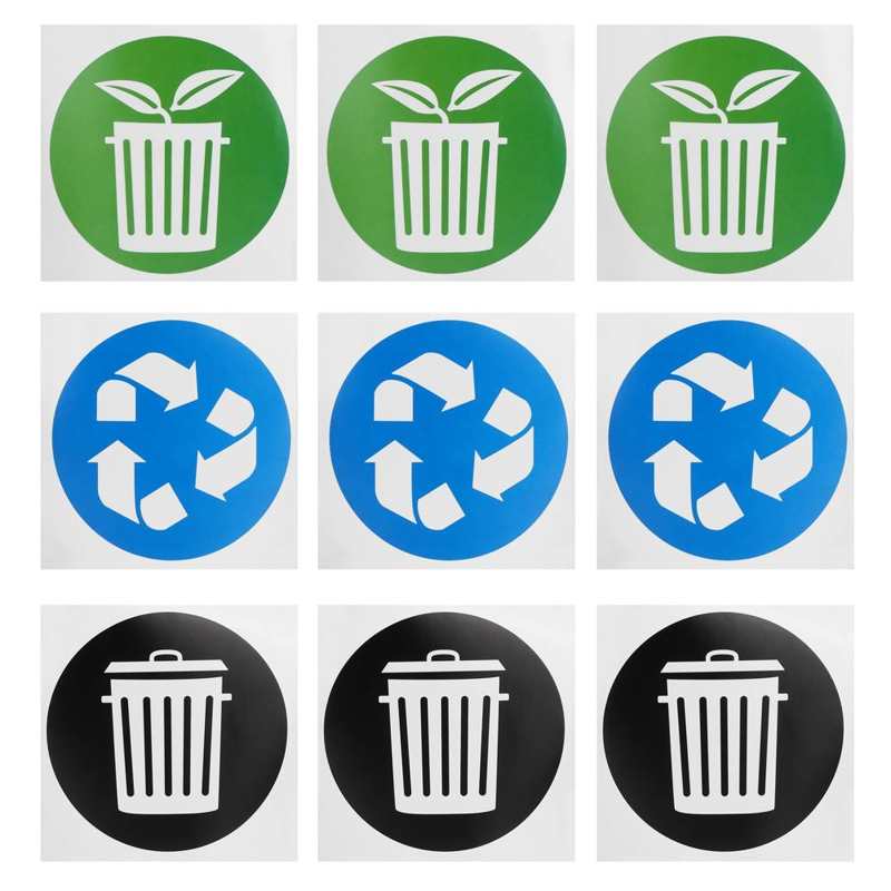 PVC Stickers /Set Trash Decal Trash Can Sticker Ci... – Grandado
