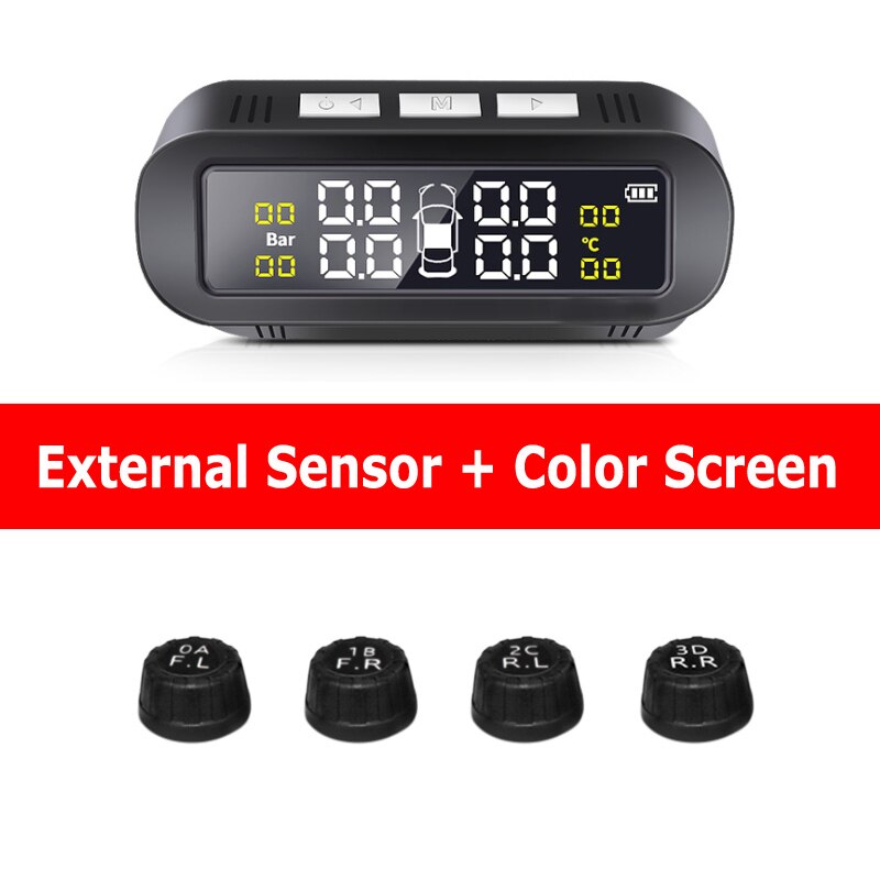 Solar Power TPMS Car Tire Pressure Alarm Monitor S... – Vicedeal