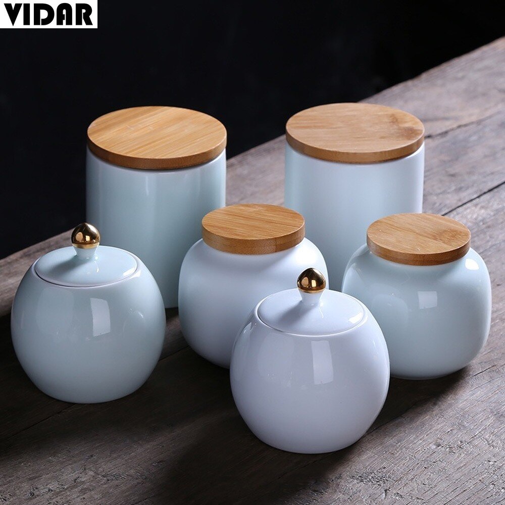 VIDAR Ceramic Tea Caddy Home Sealed Storage Tank W... – Vicedeal