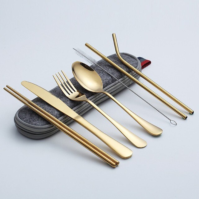 8 Pcs Western Tableware Cutlery Set Coffee Spoon F... – Grandado