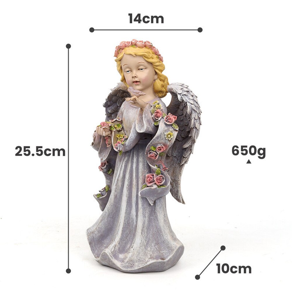 Resin Little Angel Girl Outdoor Courtyard Landscap... – Grandado