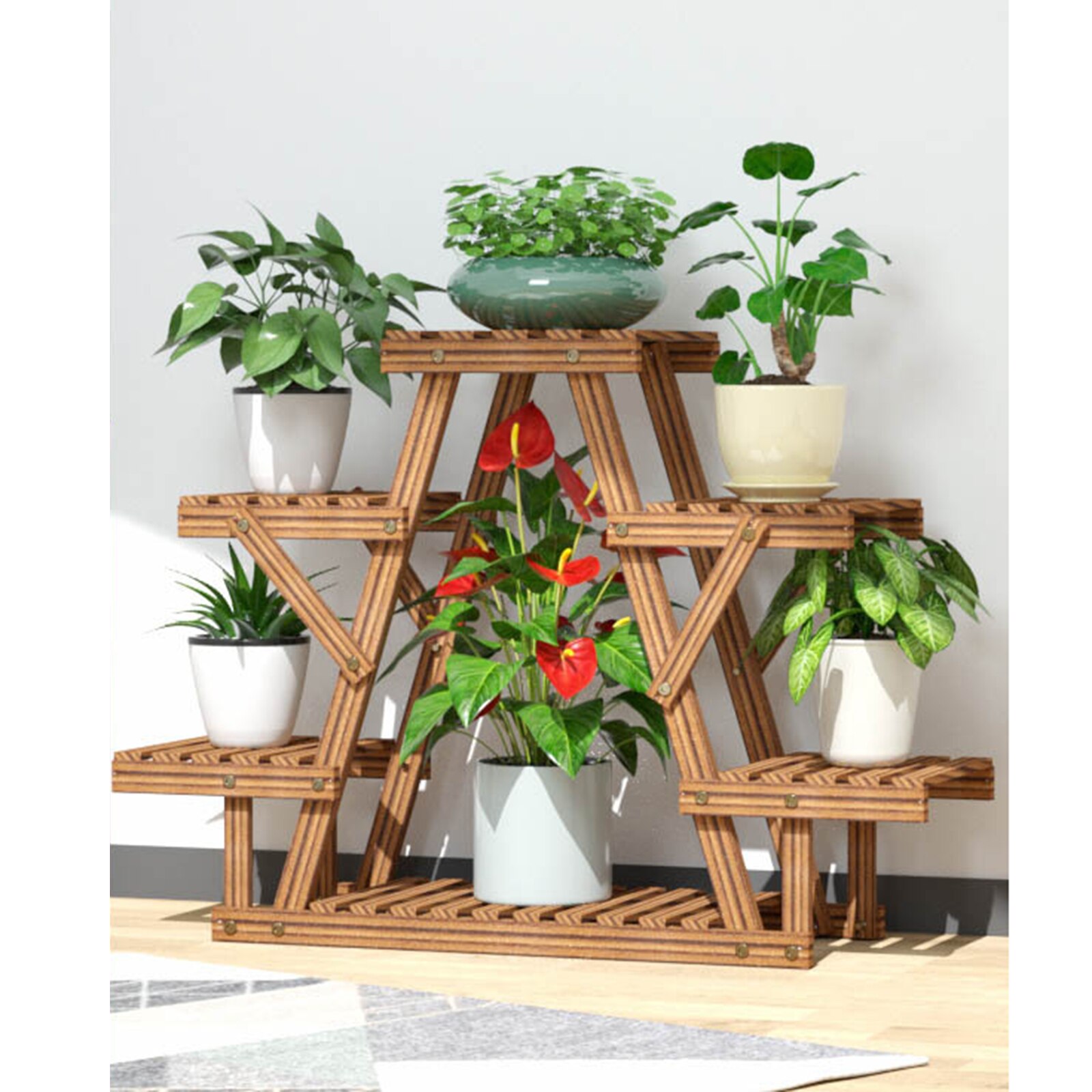Vintage Wood Plant Stand Flower Pot Stand Indoor F... – Grandado